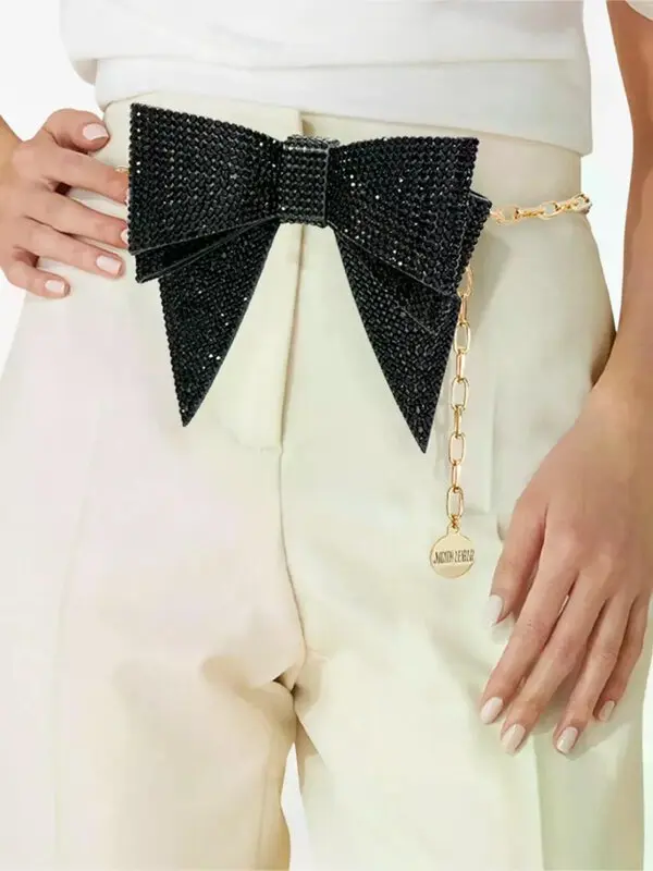 Judith Leiber Embellished Bow Belt
