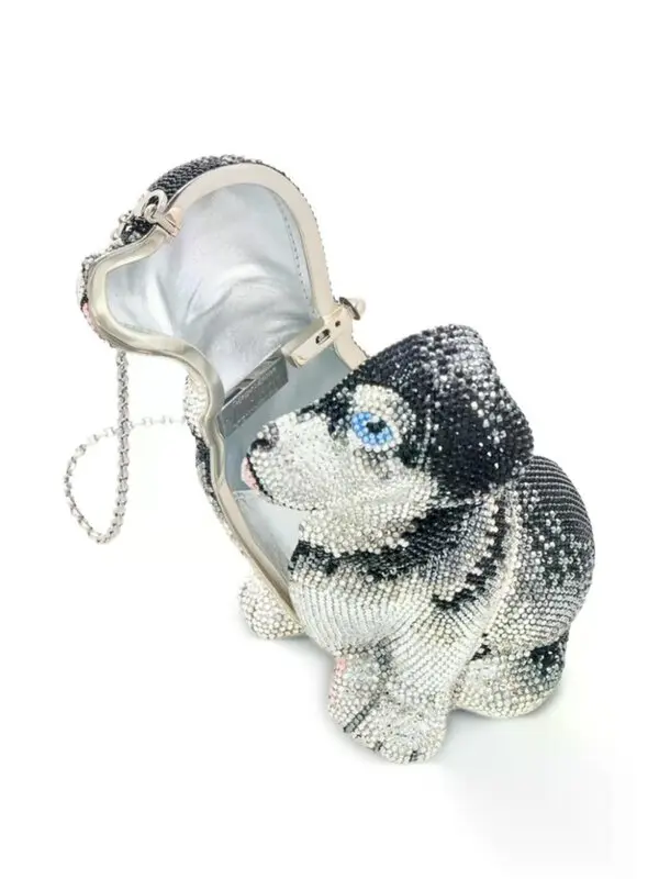Judith Leiber Crystal-embellished Puppy Clutch Bag - White
