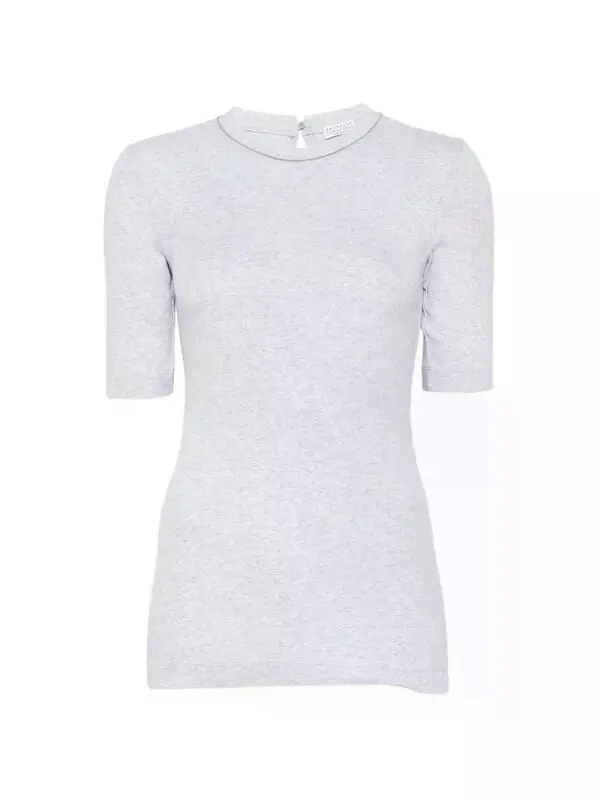 Brunello Cucinelli Monili-trim T-shirt - Grey
