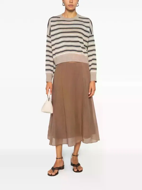 Brunello Cucinelli Sheer Panelled Skirt