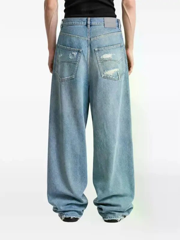 Balenciaga Distressed Wide-leg Jeans