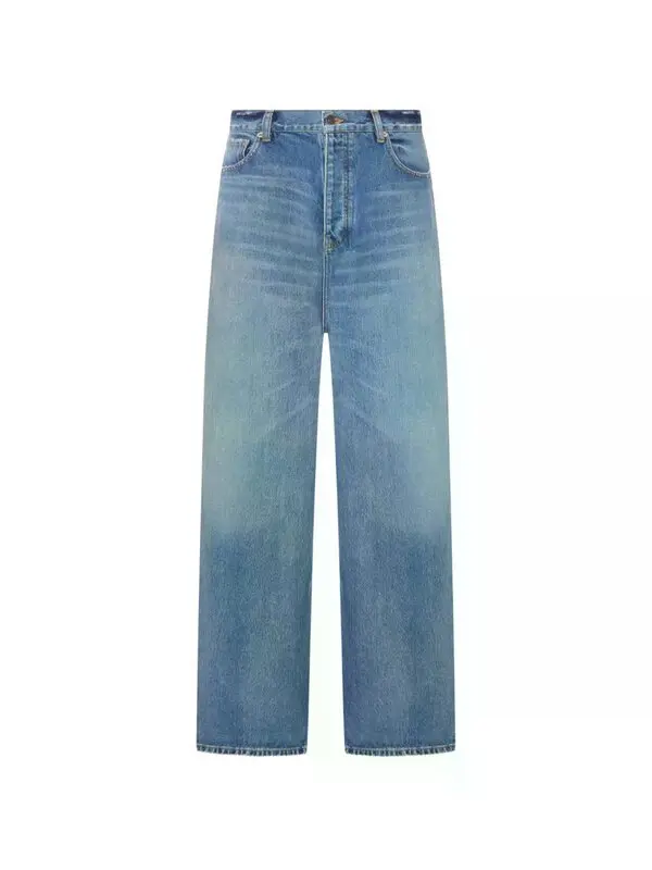 Balenciaga Baggy-fit Distressed Wide-leg Jeans