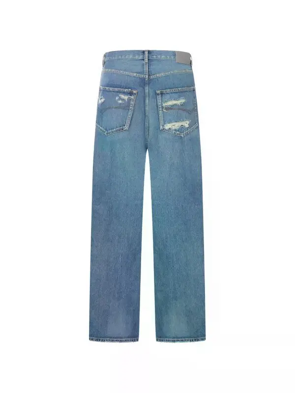 Balenciaga Baggy-fit Distressed Wide-leg Jeans