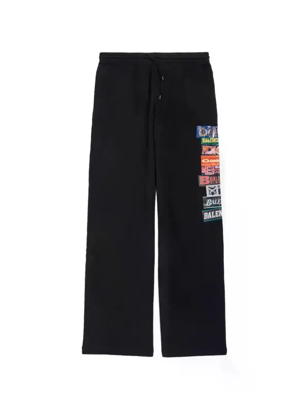 Balenciaga Bumper Stickers Baggy Sweatpants - Black