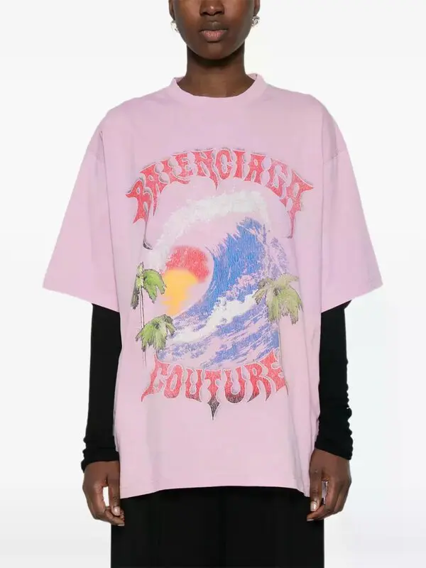 Balenciaga Surfer Oversized T-shirt - Pink