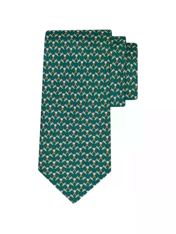 FERRAGAMO Silk Neck Tie - Green