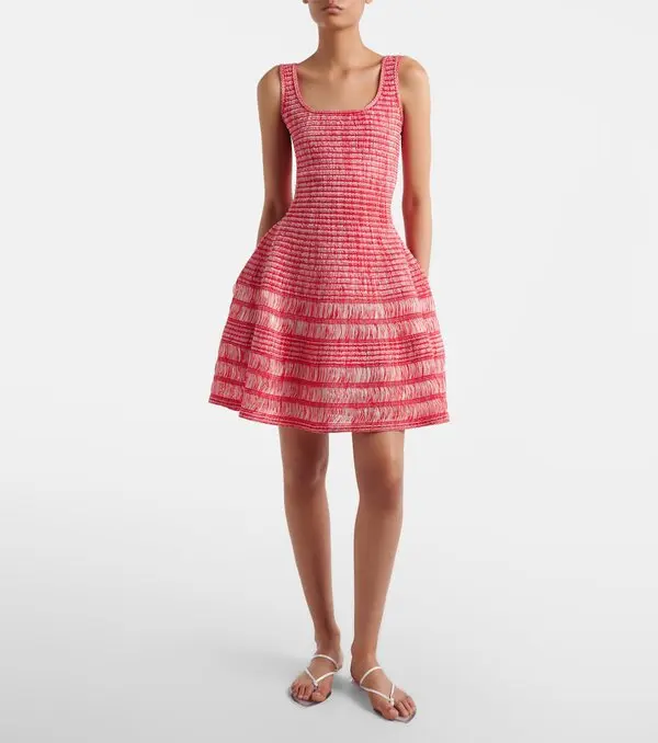 Alaïa Woven Viscose Blend Mini Dress