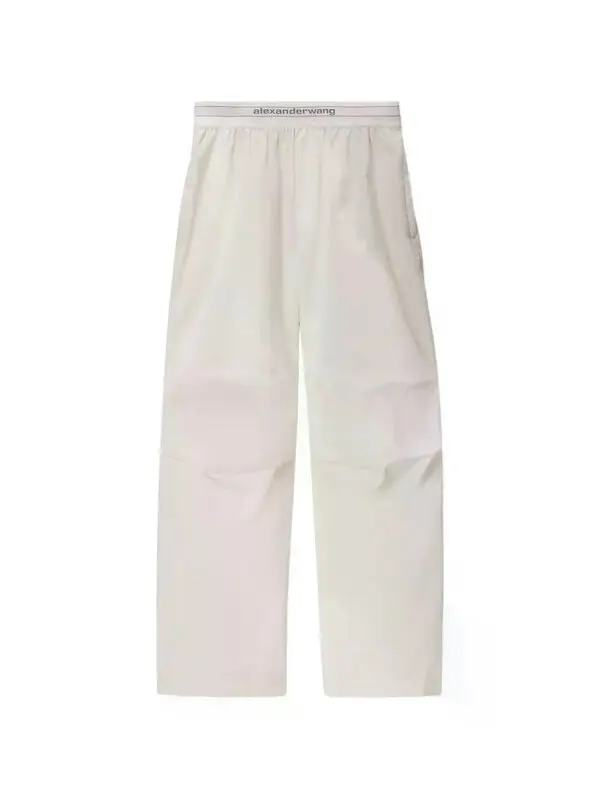 Alexander Wang Logo Waistband Wide-leg Trousers - White