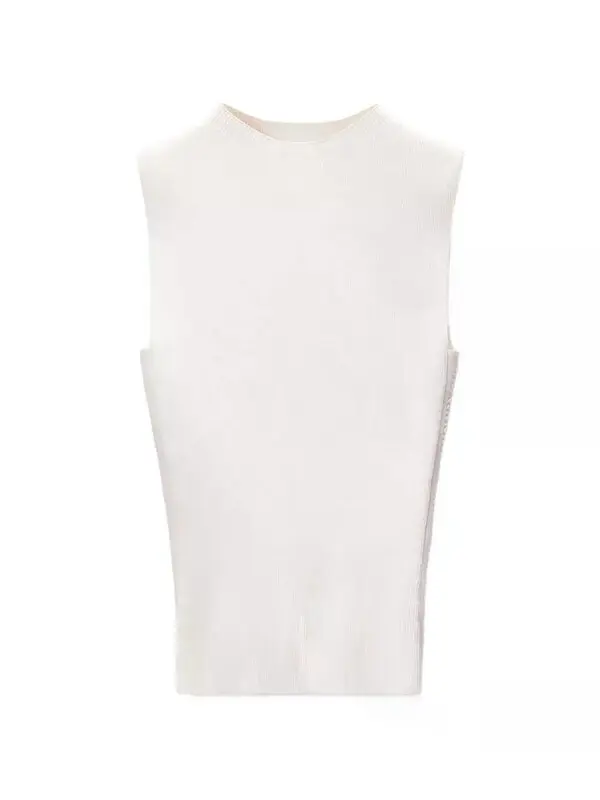 Alexander Wang Ribbed Logo-tape High Neck Tank Top - White