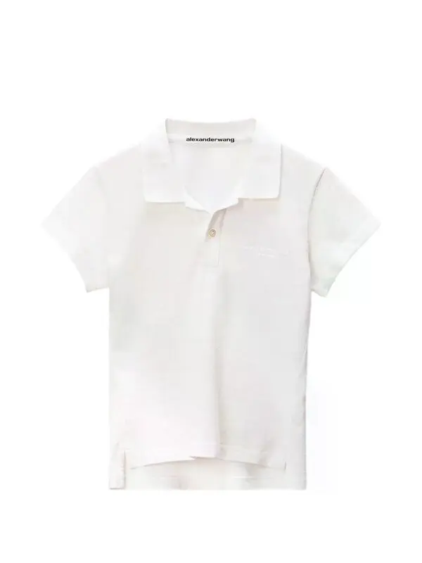 Alexander Wang Crystal Embellished Polo Top - White