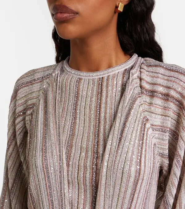 Missoni Striped Lame Wrap Cardigan