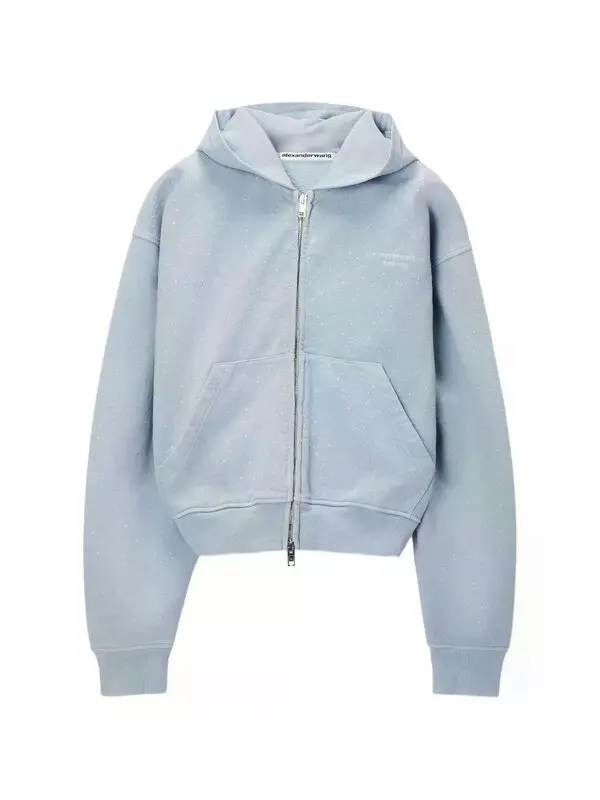Alexander Wang Crystal-embellished Zip-up Hoodie