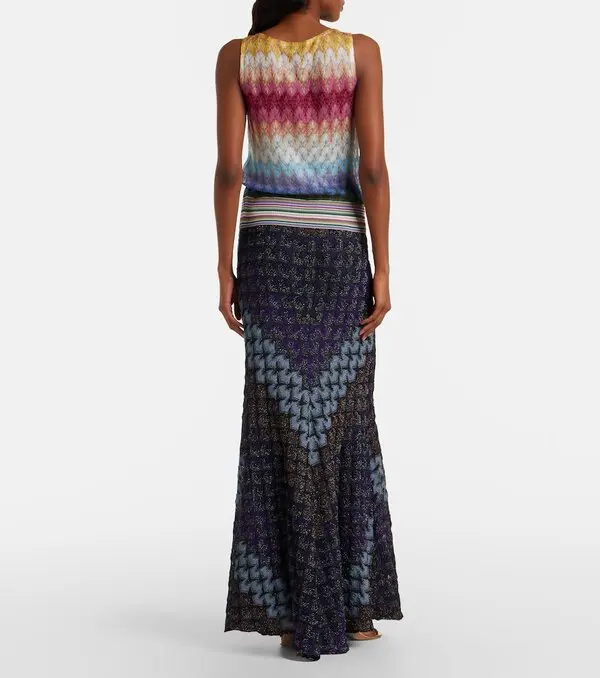Missoni Knitted Lame Maxi Skirt