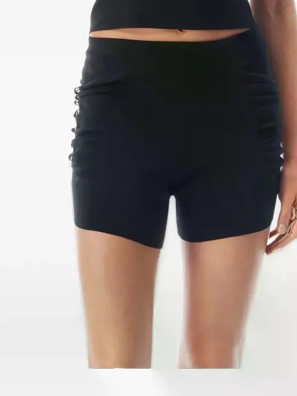 Alexander Wang Ruched Logo-print Shorts - Black