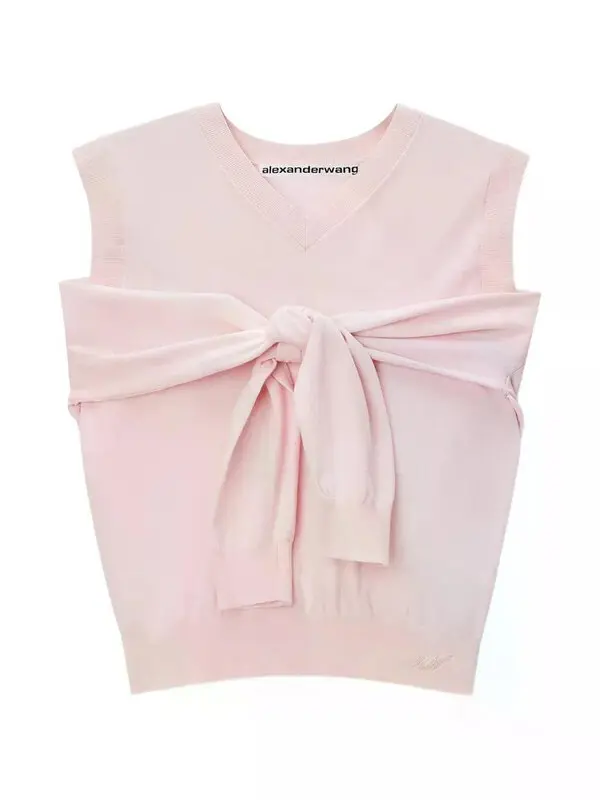 Alexander Wang V-neck Wrapped Detail Sweater Vest - Pink
