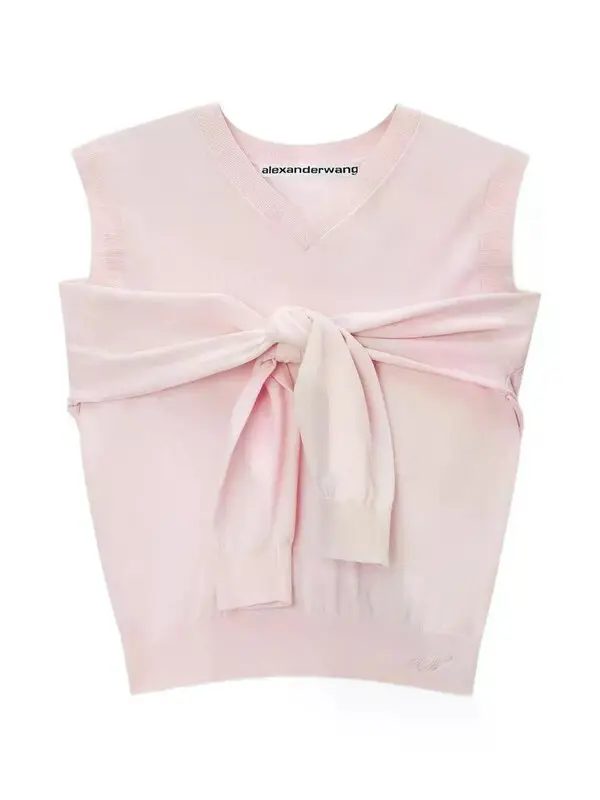 Alexander Wang V-neck Wrapped Detail Sweater Vest - Pink