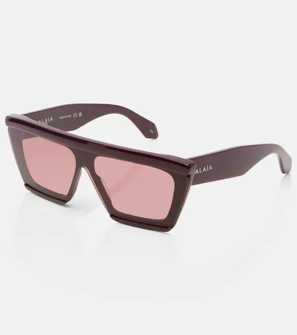 Alaïa Lettering Logo Flat-top Sunglasses