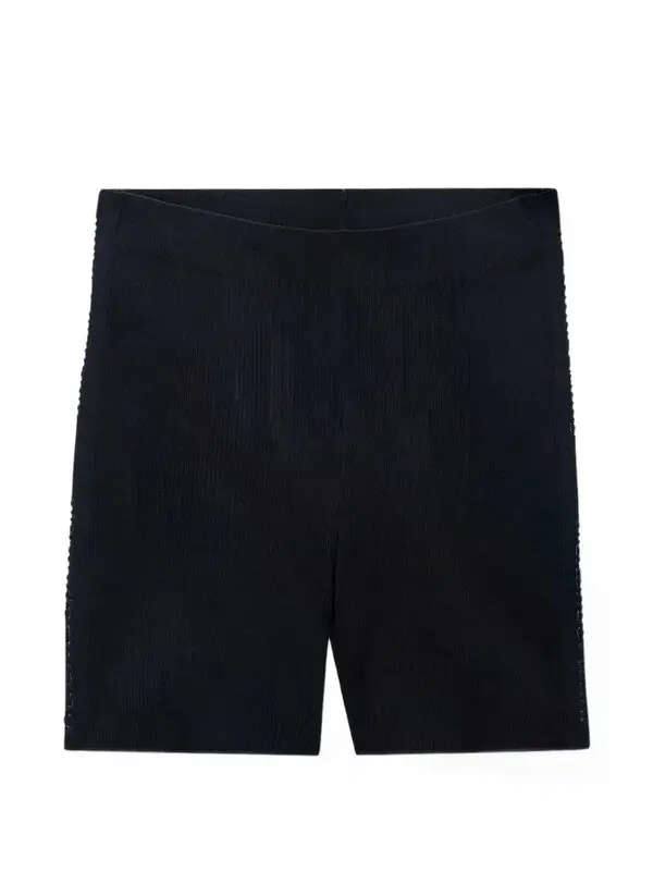 Alexander Wang Logo-stripe Ribbed Mini Shorts - Black
