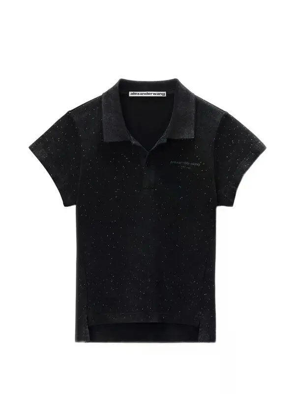 Alexander Wang Crystal Embellished Polo Shirt