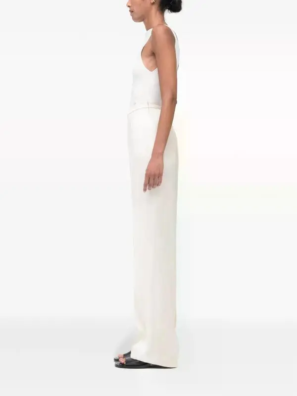 Another Tomorrow Pintuck Straight-leg Viscose Trousers