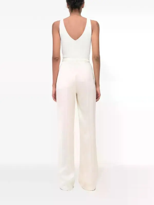 Another Tomorrow Pintuck Straight-leg Viscose Trousers