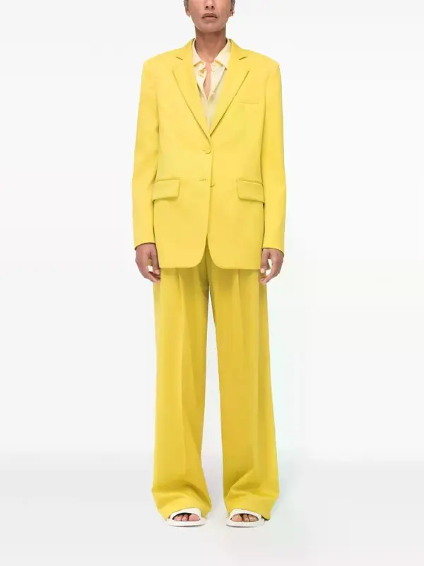 Another Tomorrow Single-breasted Merino Wool Blend Blazer