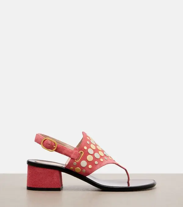 Valentino Garavani Studded Suede Thong Sandals