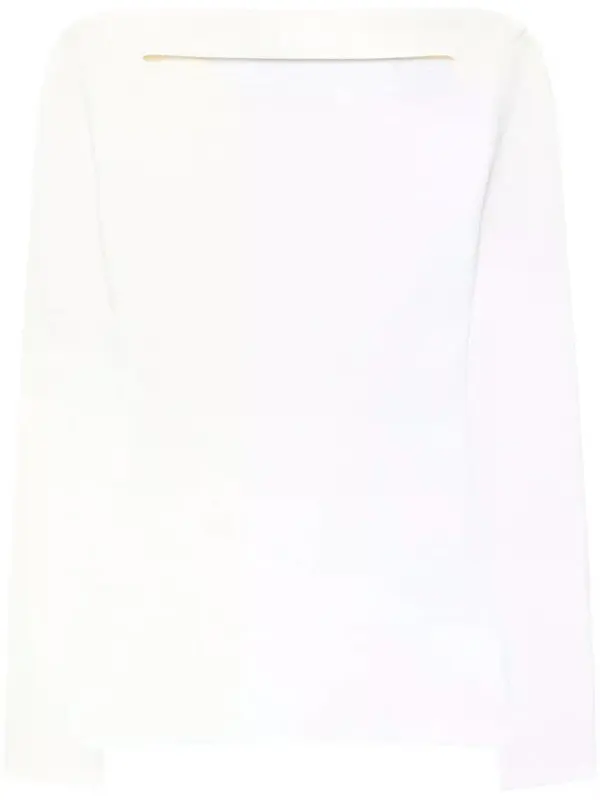 Another Tomorrow Cut-out Knitted Top