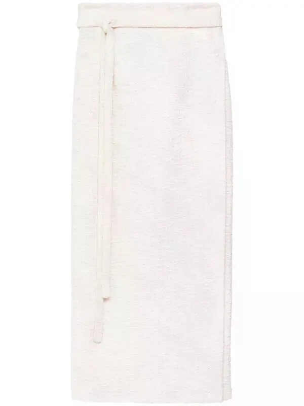 Another Tomorrow Organic Cotton Tweed Wrap Skirt