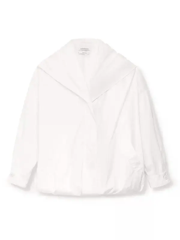Another Tomorrow Water-repellent Hooded Cocoon Jacket