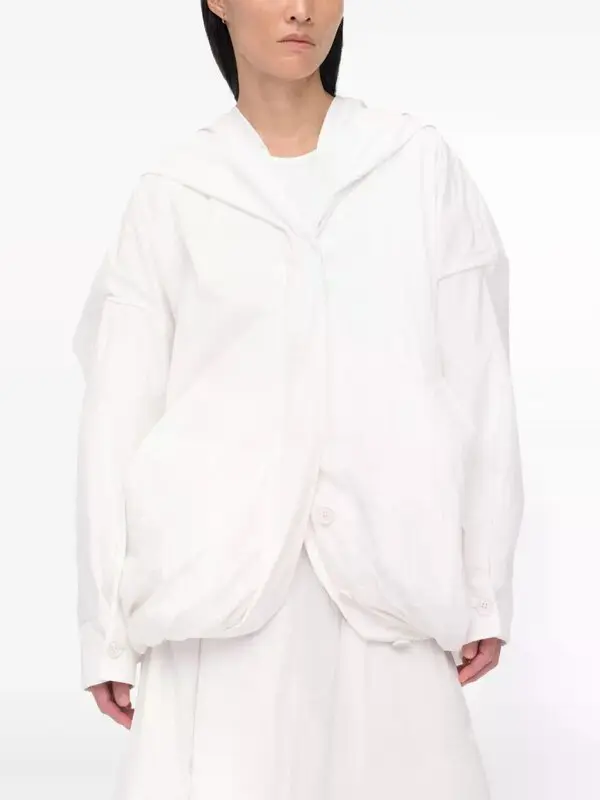 Another Tomorrow Water-repellent Hooded Cocoon Jacket