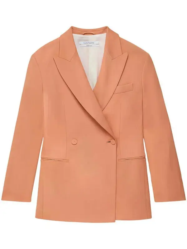 Another Tomorrow Double-breasted Peak-lapel Blazer