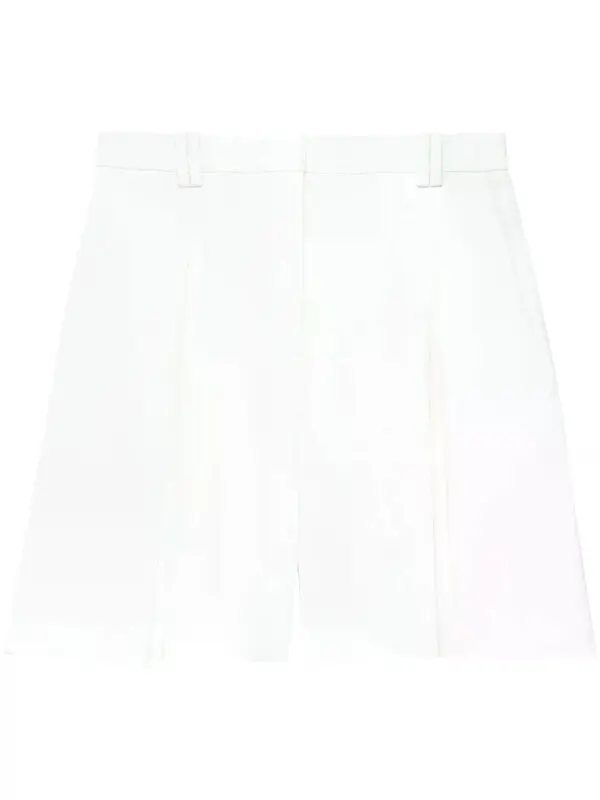 Another Tomorrow High-waisted Pleated Shorts