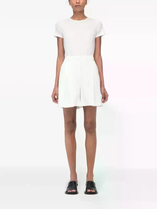 Another Tomorrow High-waisted Pleated Shorts