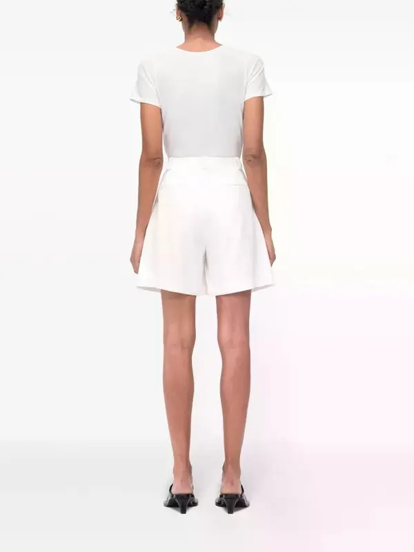 Another Tomorrow High-waisted Pleated Shorts