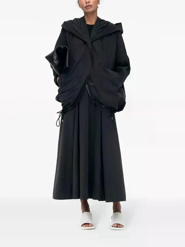 Another Tomorrow Water-repellent Hooded Cocoon Jacket