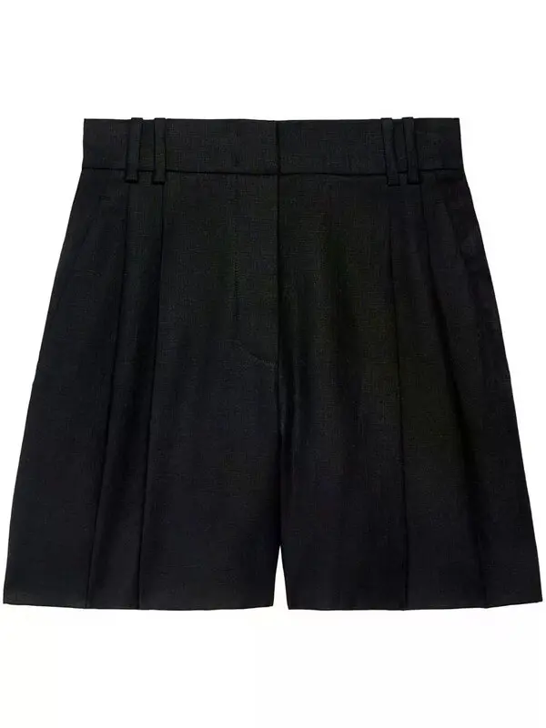 Another Tomorrow Linen Pleated Shorts