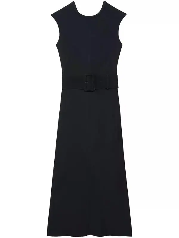 Another Tomorrow Belted Midi Dress
