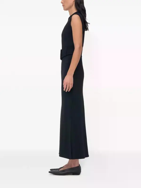 Another Tomorrow Belted Midi Dress