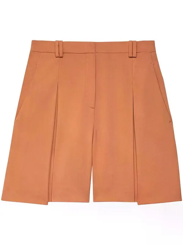 Another Tomorrow High-waisted Pleated Shorts