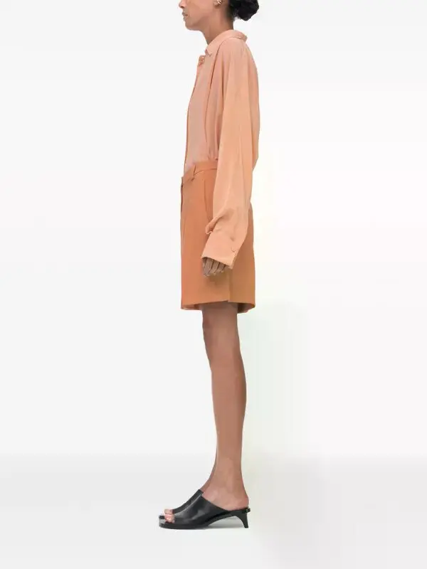 Another Tomorrow High-waisted Pleated Shorts