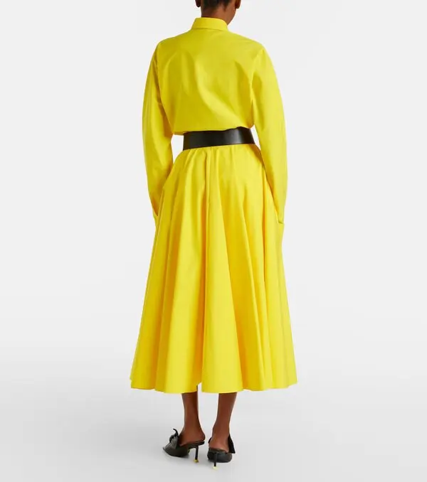 Givenchy Pleated Cotton Midi Skirt