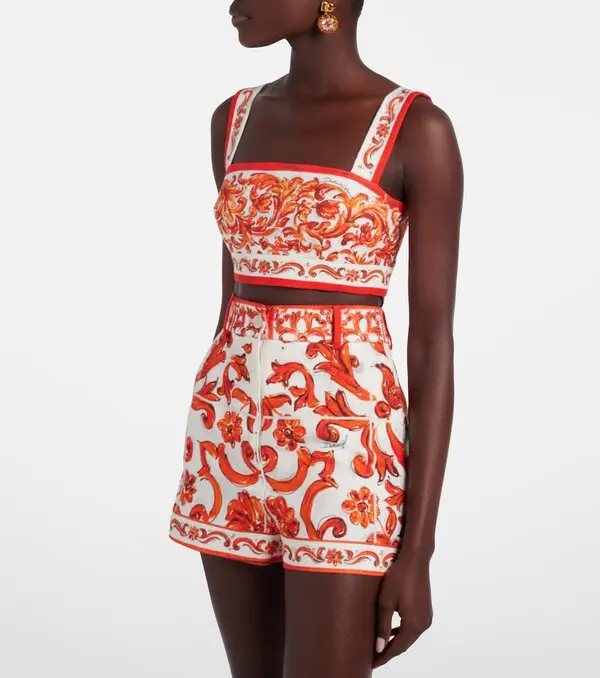 Dolce & Gabbana Majolica Print Cropped Top
