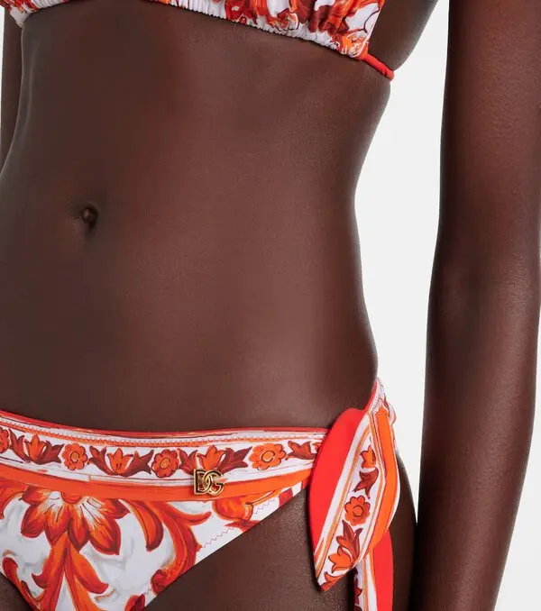 Dolce & Gabbana Majolica Print Triangle Bikini