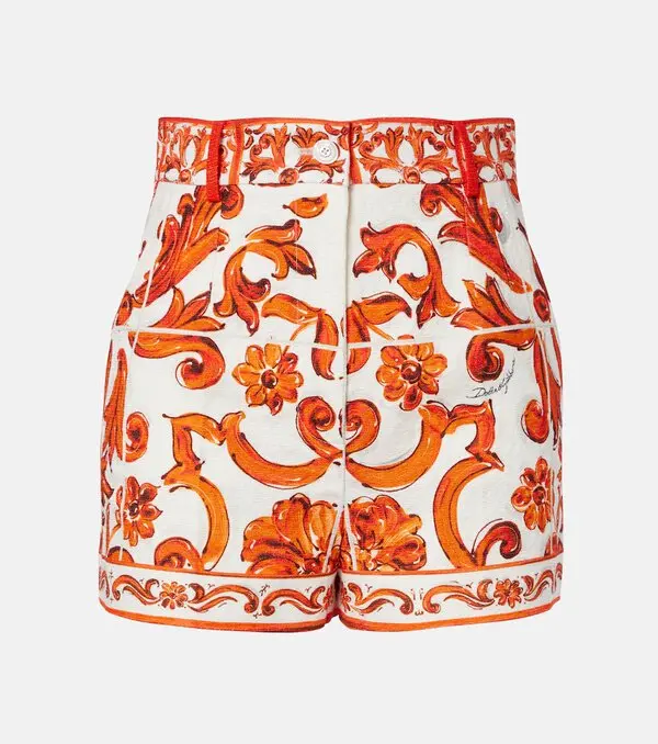 Dolce & Gabbana Majolica Printed Cotton Blend Shorts