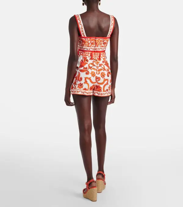 Dolce & Gabbana Majolica Printed Cotton Blend Shorts