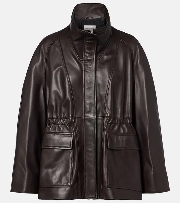 Nour Hammour Quai Leather Jacket - Brown