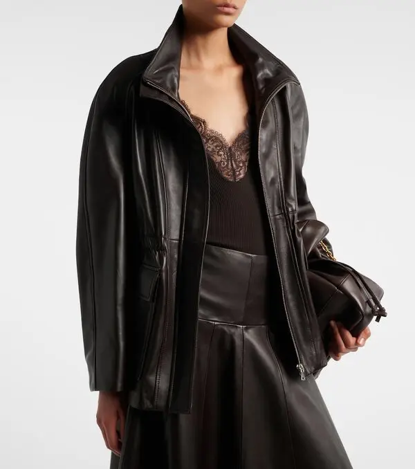 Nour Hammour Quai Leather Jacket - Brown