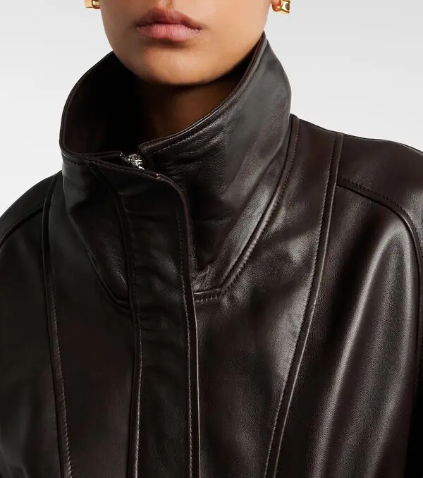 Nour Hammour Quai Leather Jacket - Brown