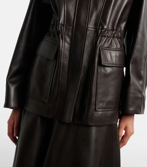 Nour Hammour Quai Leather Jacket - Brown